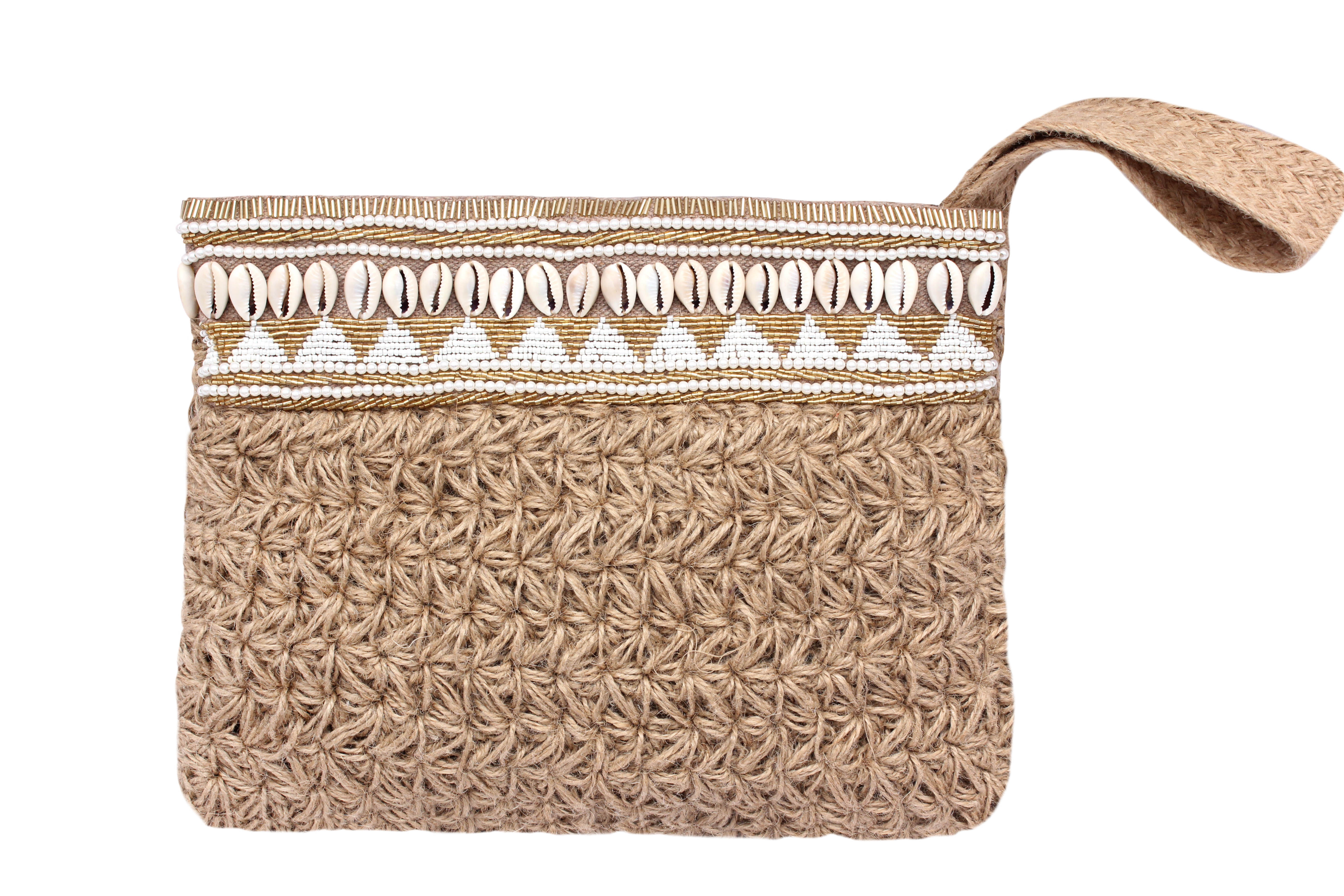 Under the Sea: The Hand-Beaded Gunny Thread Clutch with Shells ...