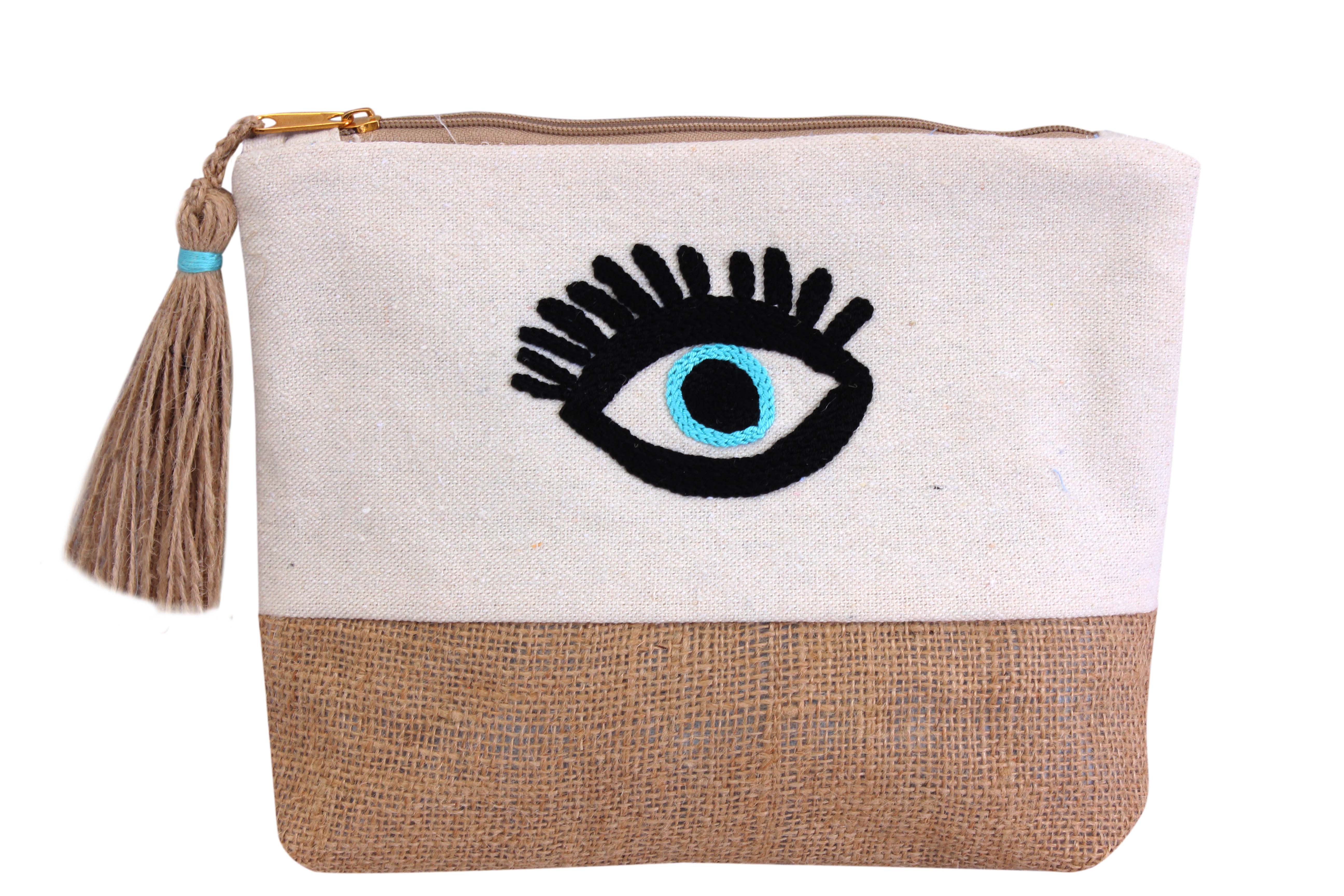 Hand-Embroidered EYE Pouch – Tawasol Egypt