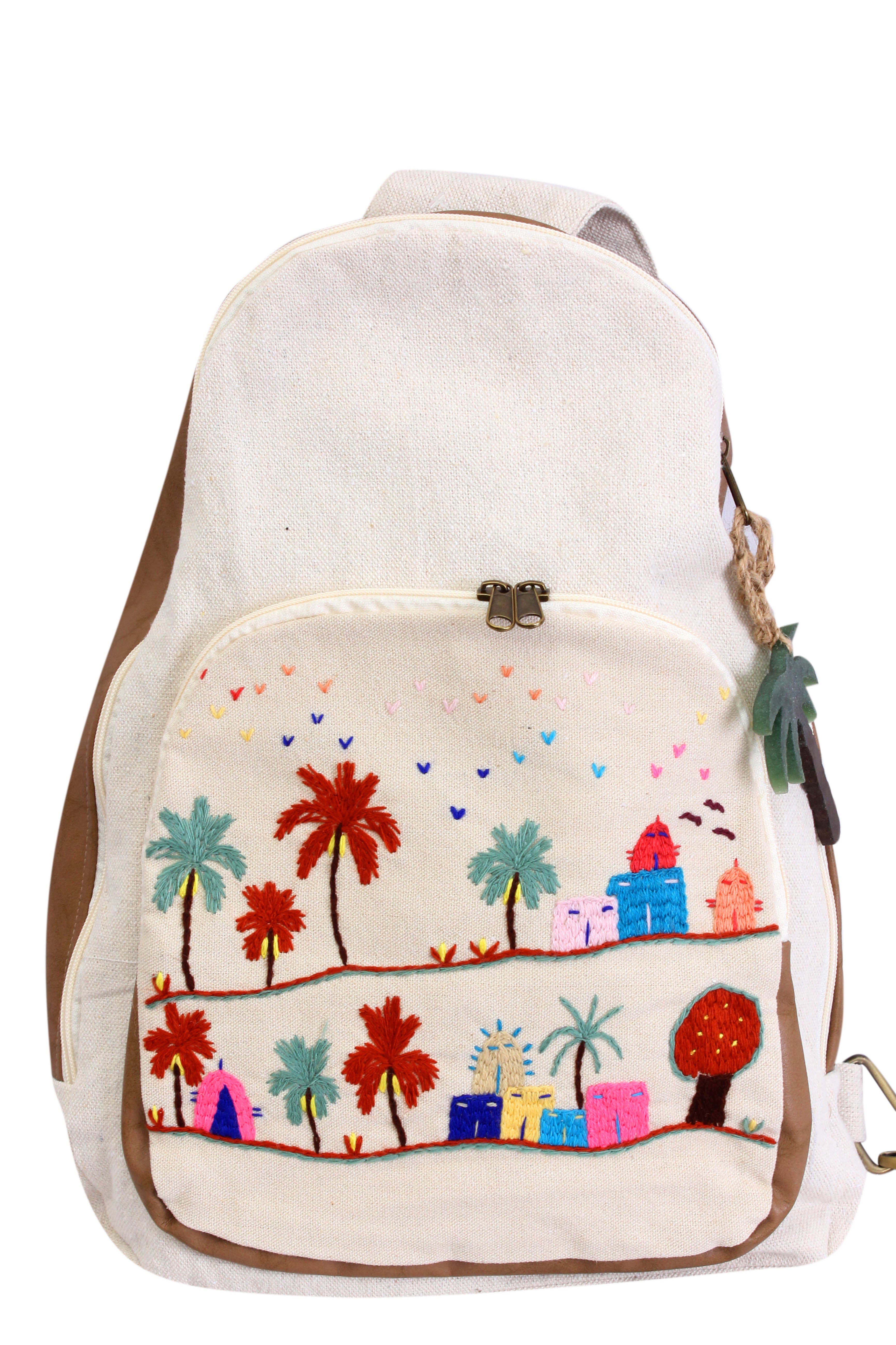 Hand-Embroidered Palm Trees Laptop Sling Bag – Tawasol Egypt