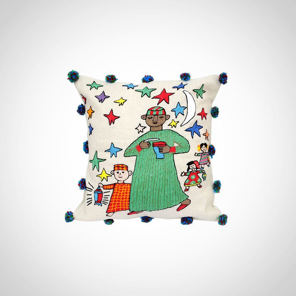 "Mesaharaty Magic: Hand Stitched Mesaharaty Cushion" – Tawasol Egypt